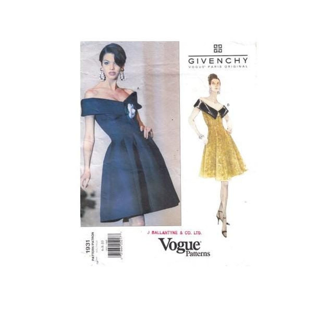Vogue 1931 Rare Sewing Pattern 90s Givenchy Uncut Size 6-8-10 off ...