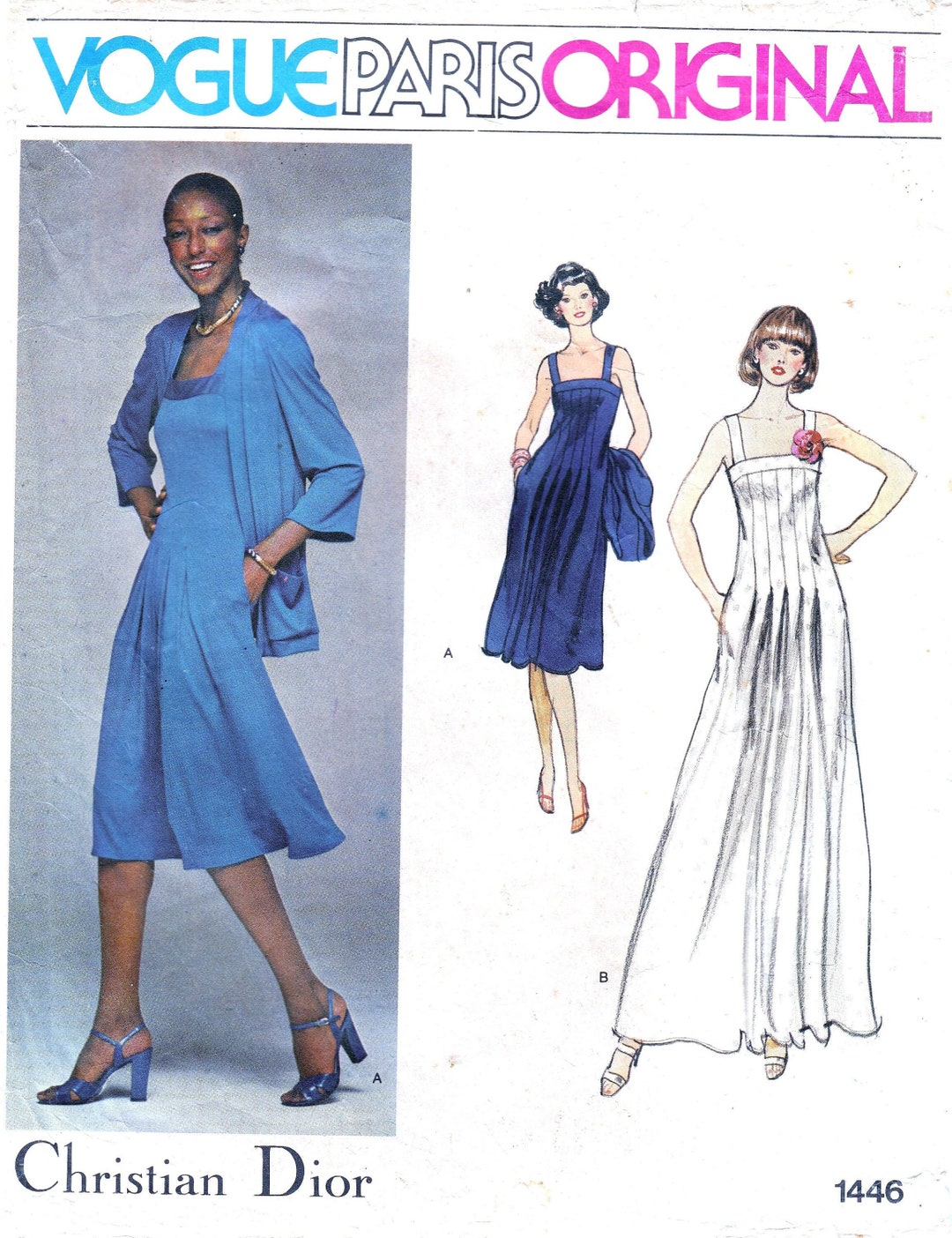 Vogue 1446 Sewing Pattern, Vintage 1970s Christian Dior, Size 14 ...