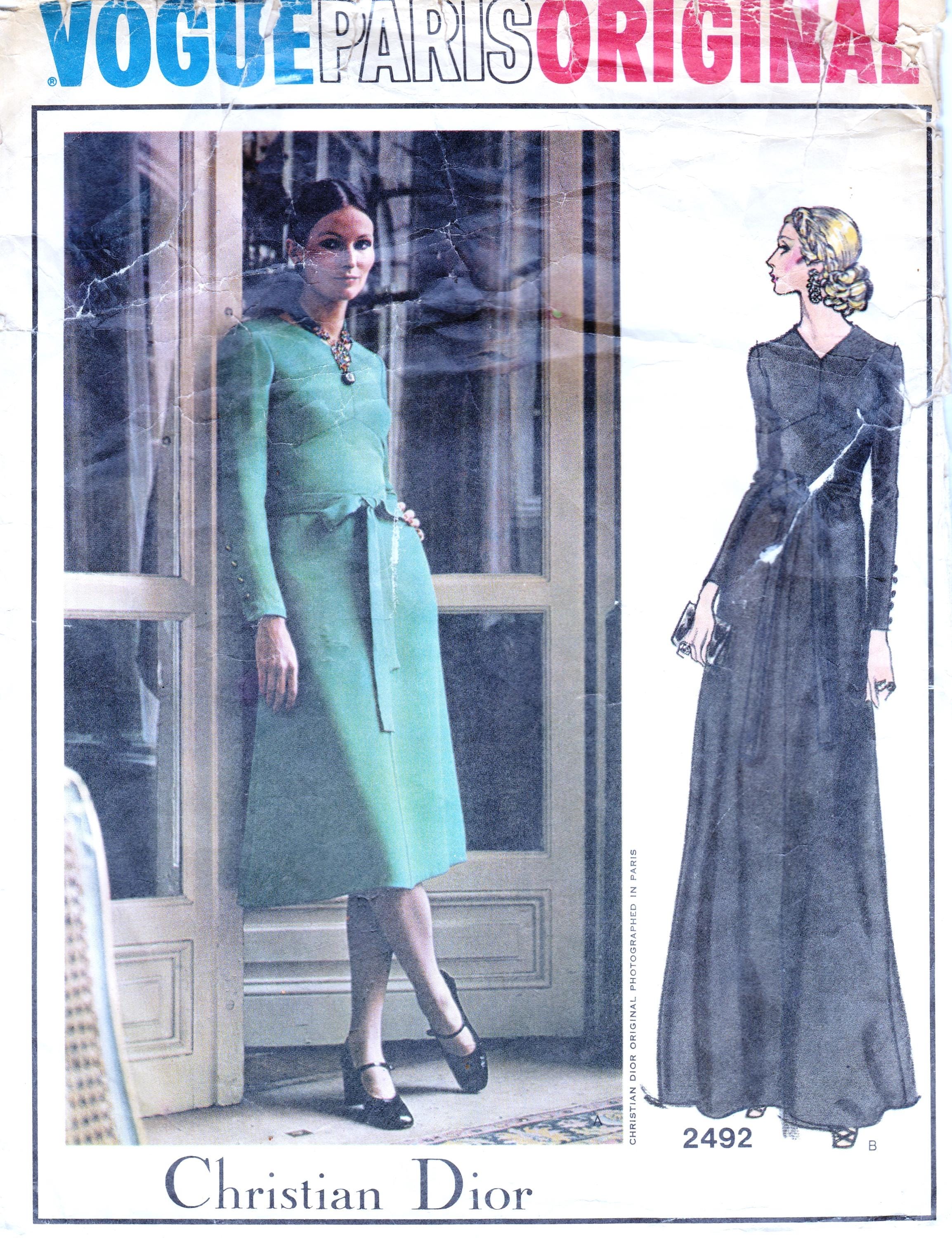 Vogue 2492 Sewing Pattern, Vintage 1970s Christian Dior, Size 10, 32.5 ...