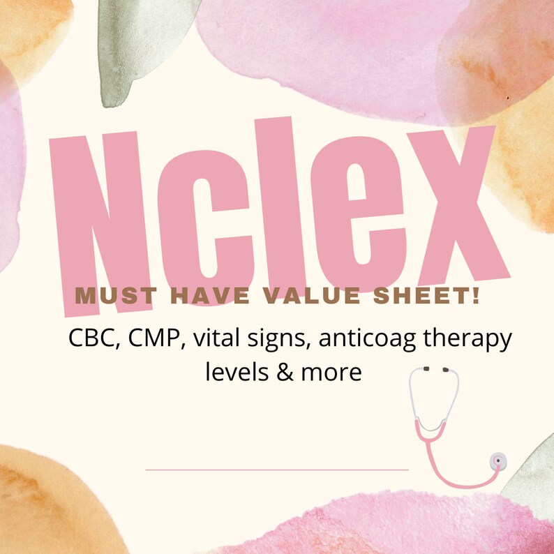 NCLEX Must-have Value Sheet - Etsy
