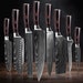 Complete 8-piece Kitchen Knife Set With Damascus Pattern Japanese Chef ...