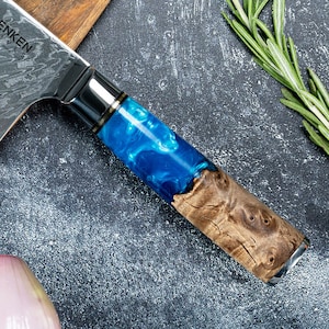 67-layer Damascus Steel Kitchen Knife Set - 7-piece Japanese Chef Knife ...