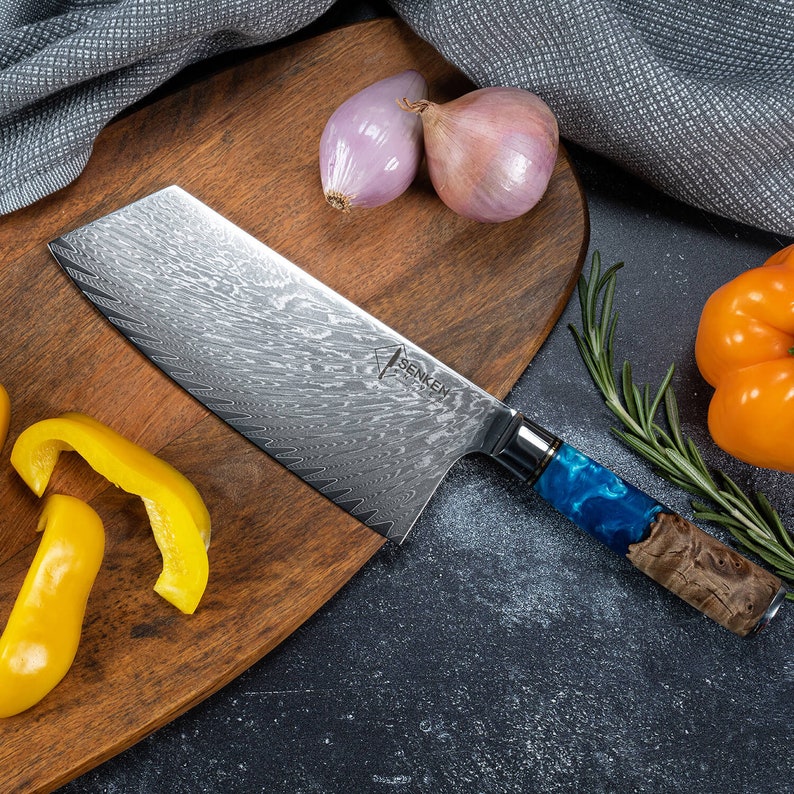 67-layer Damascus Steel Japanese Cleaver Knife - Japanese VG10 Damascus ...