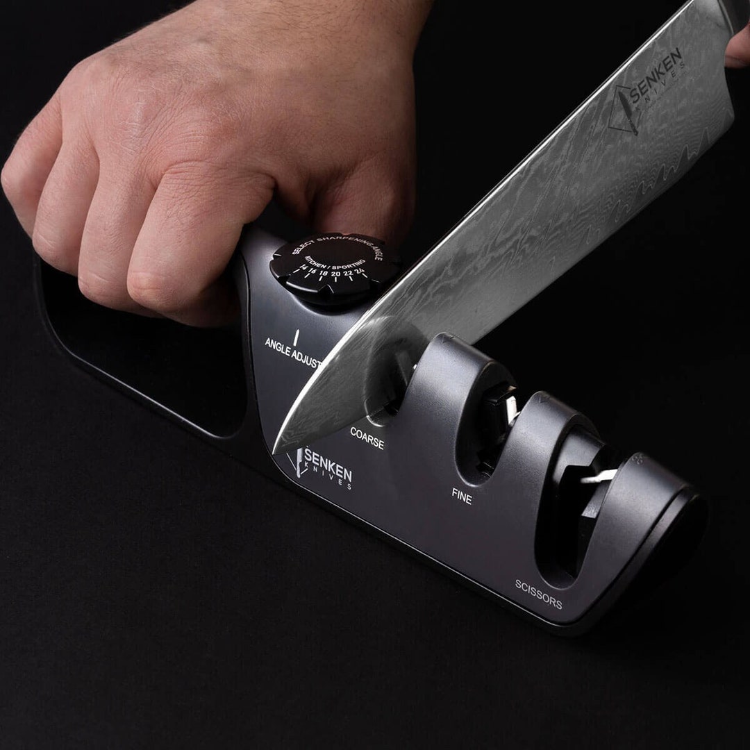 3-in-1 Handheld Knife Sharpener With Adjustable Angle Dial 14-24 ...