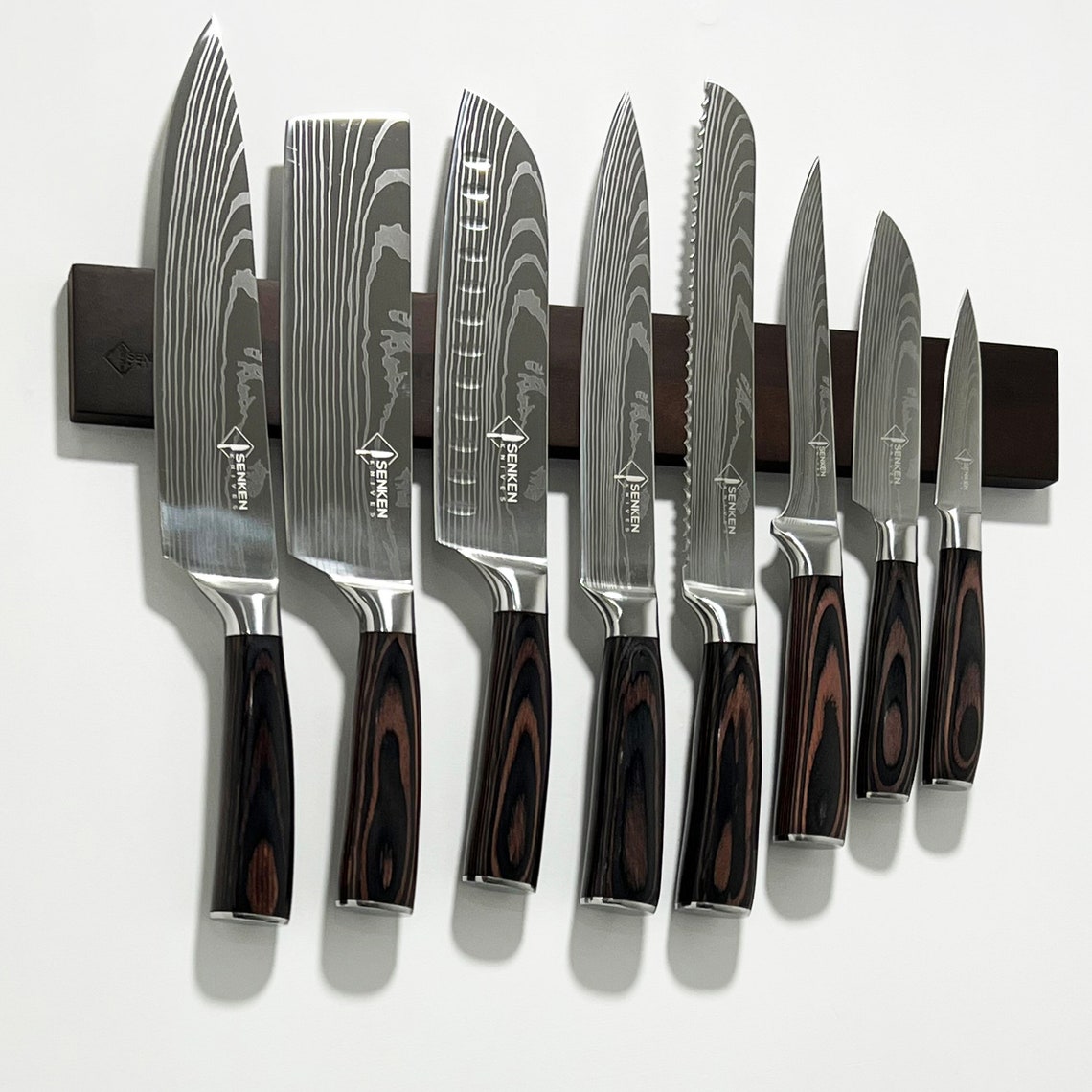 Natural Acacia Wood Magnetic Knife Strip Adhesive Strips - Etsy