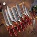 Stunning 8-piece Crimson Red Kitchen Knife Set With Damascus - Etsy