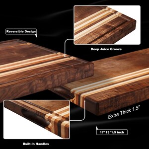 Beautifully Crafted Triple-wood Cutting Board - Dual-sided & Fully ...