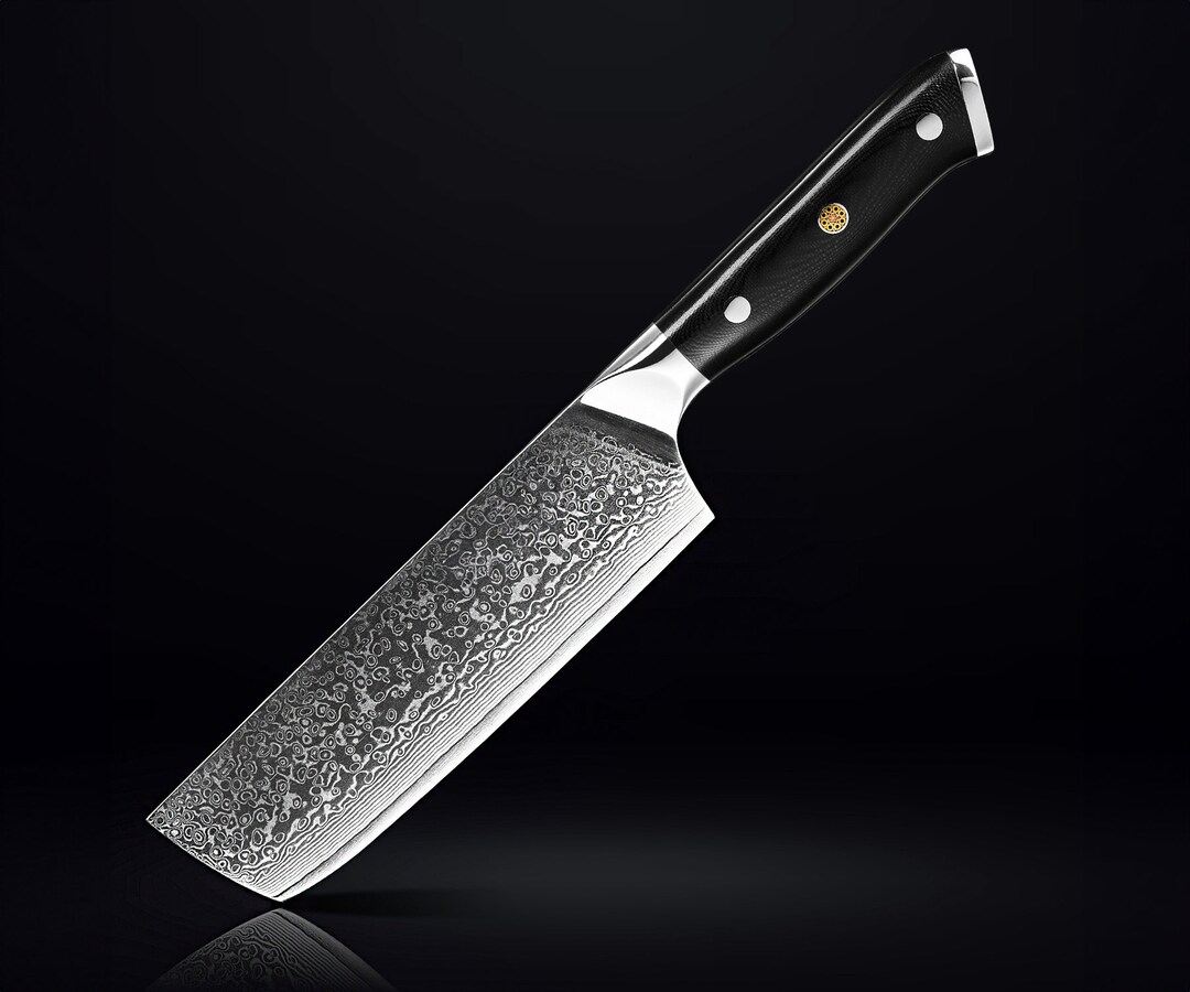 Damascus Steel Cleaver Knife - Japanese Meat Cleaver Nakiri ...