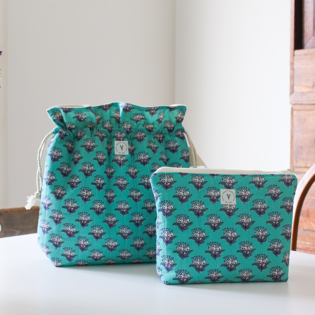 Blue Lotus Project Bag Kit PROJECT BAGS ZIPPER Bag Knitting Bag - Etsy