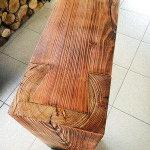 Console Table Made of Old Solid Wood Beams Joined in Dovetail. Rustic ...