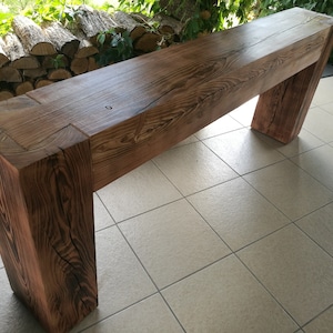 Console Table Made of Old Solid Wood Beams Joined in Dovetail. Rustic ...