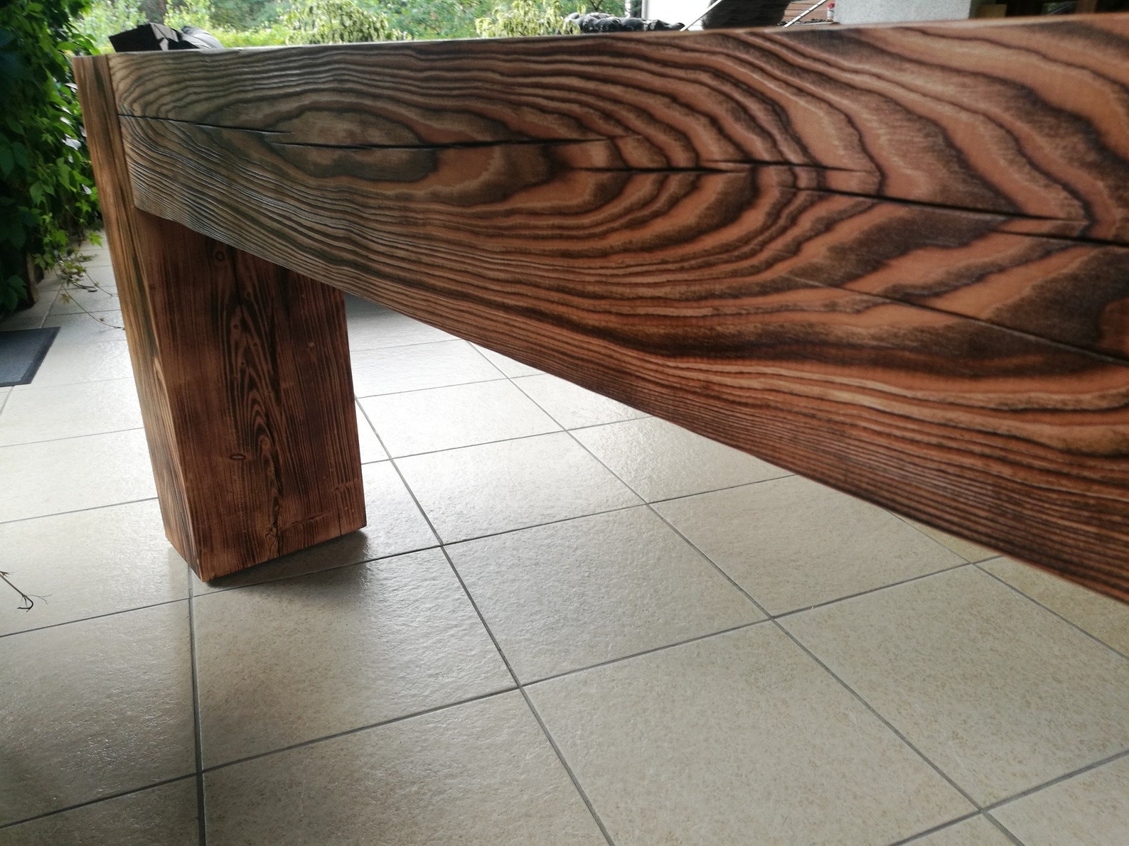 Console Table Made of Old Solid Wood Beams Joined in Dovetail. Rustic ...