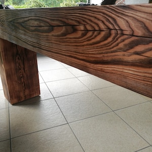 Console Table Made of Old Solid Wood Beams Joined in Dovetail. Rustic ...