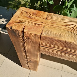 Console Table Made of Old Solid Wood Beams Joined in Dovetail. Rustic ...