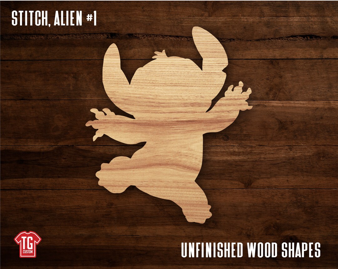 Stitch Wooden Cutout Shape, Laser Cut, Multiple Sizes, Unfinished Wood ...