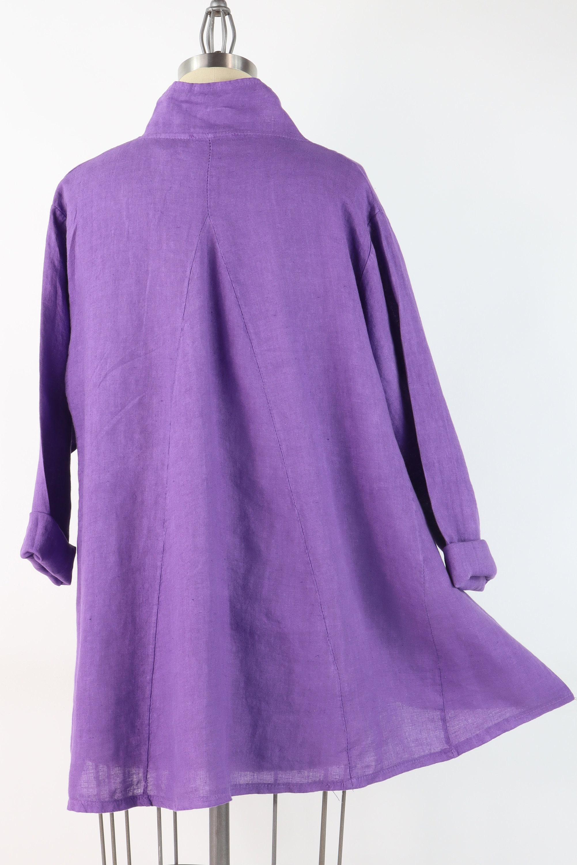 Washed Premium Linen One Size Tunic Women Linen Tunic Linen Summer Tunic Linen Banded Collar