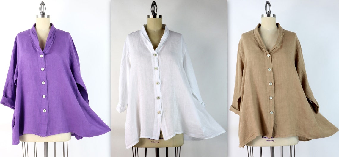 Washed Premium Linen One Size Tunic Women Linen Tunic Linen - Etsy