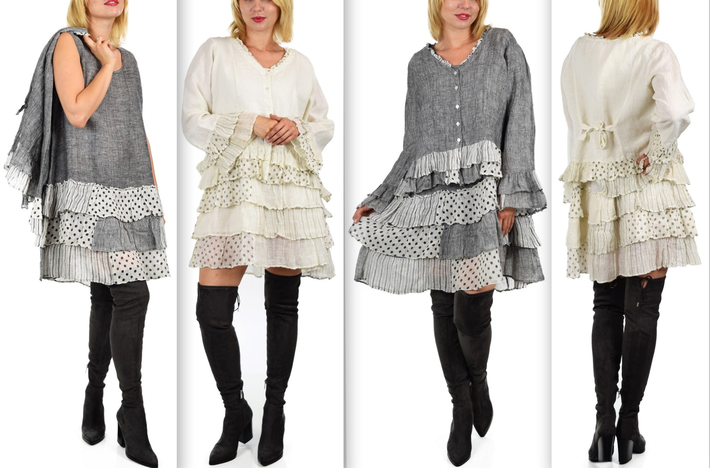 Washed Linen 2 PC Dress Set 100% Linen 2 Pc Dress and Jacket - Etsy