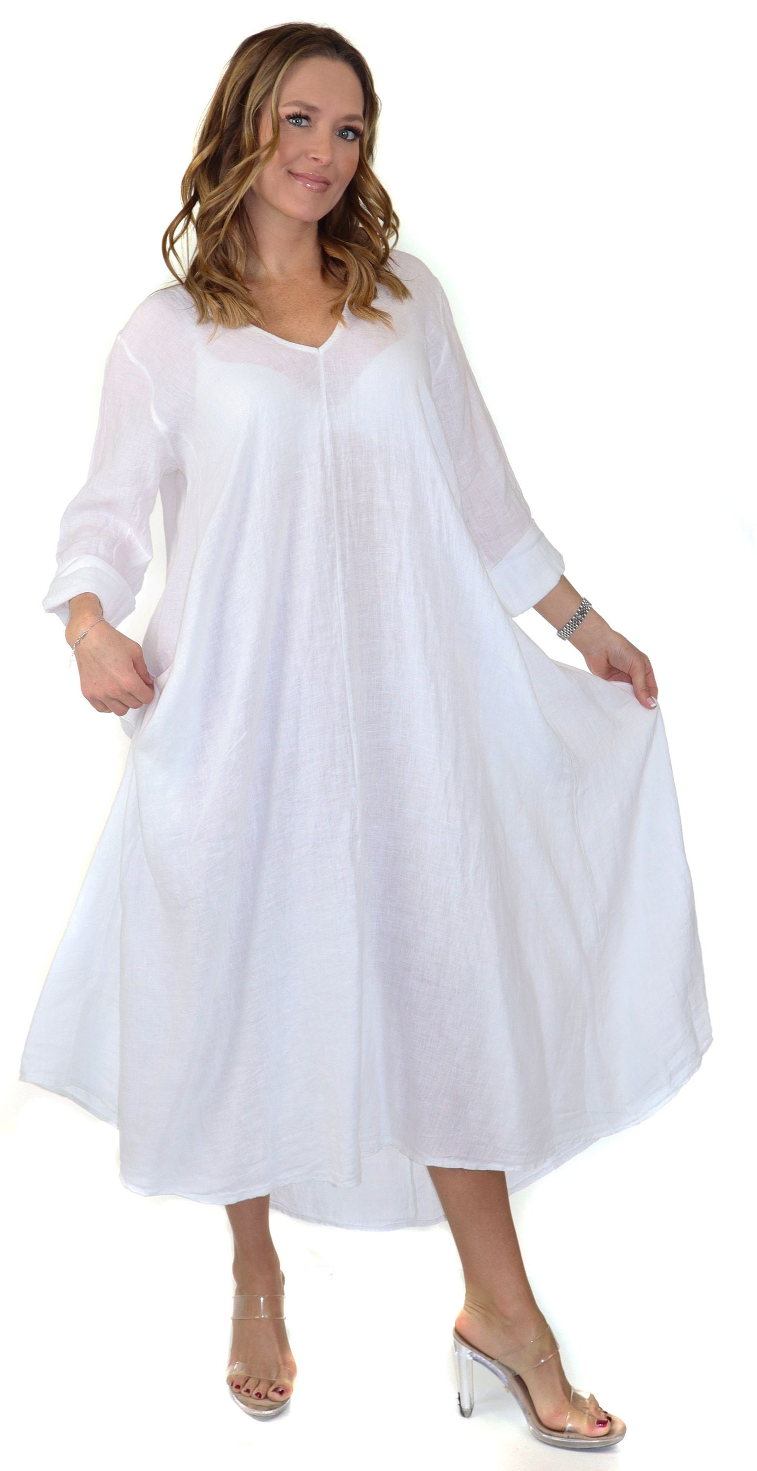 Swing Linen Dress Women Plus Size Dress Loose Fitting Linen - Etsy