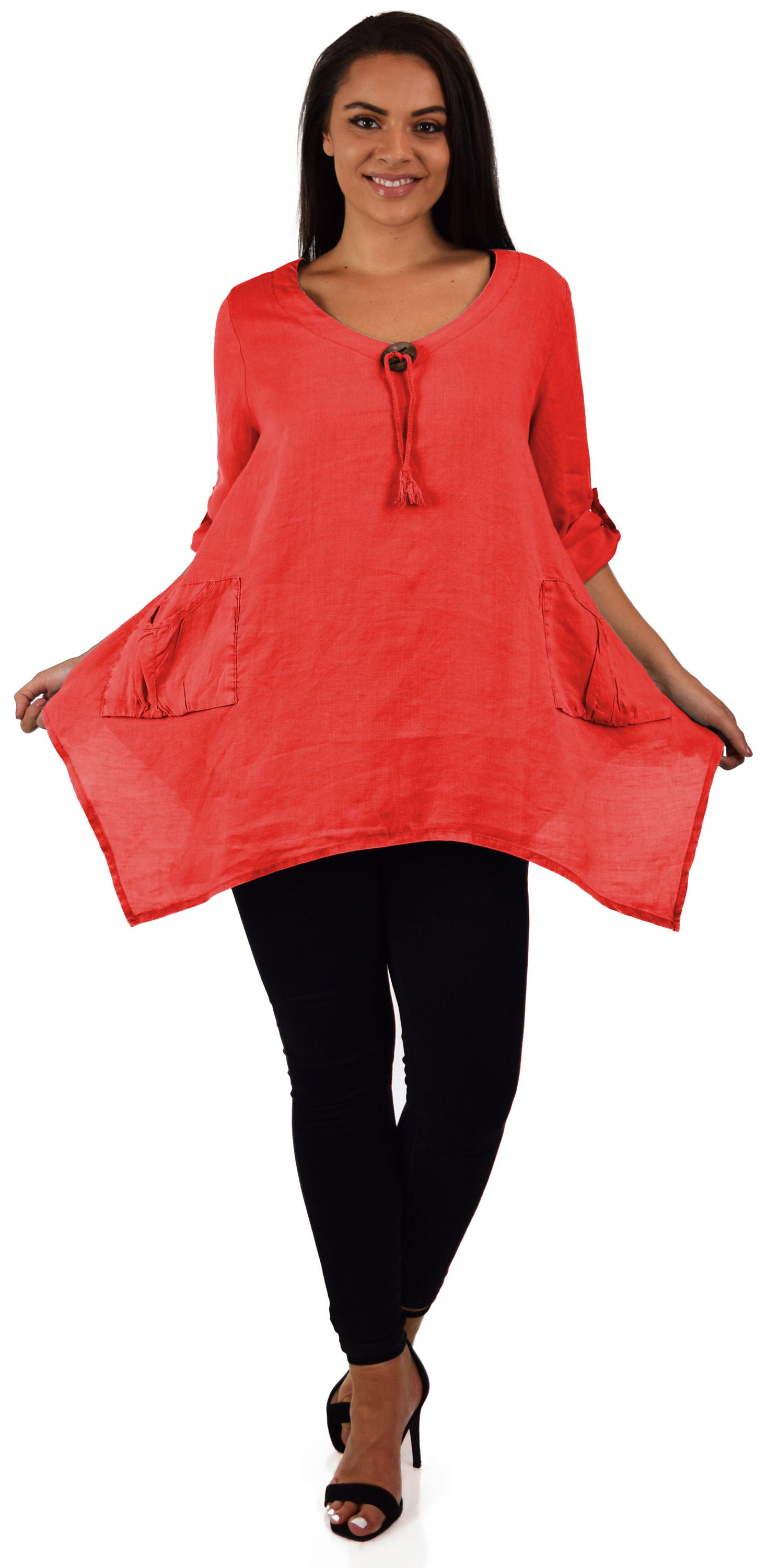 Oversized Linen Tunic, Asymmetrical Hem, Soft Washed Linen - Etsy