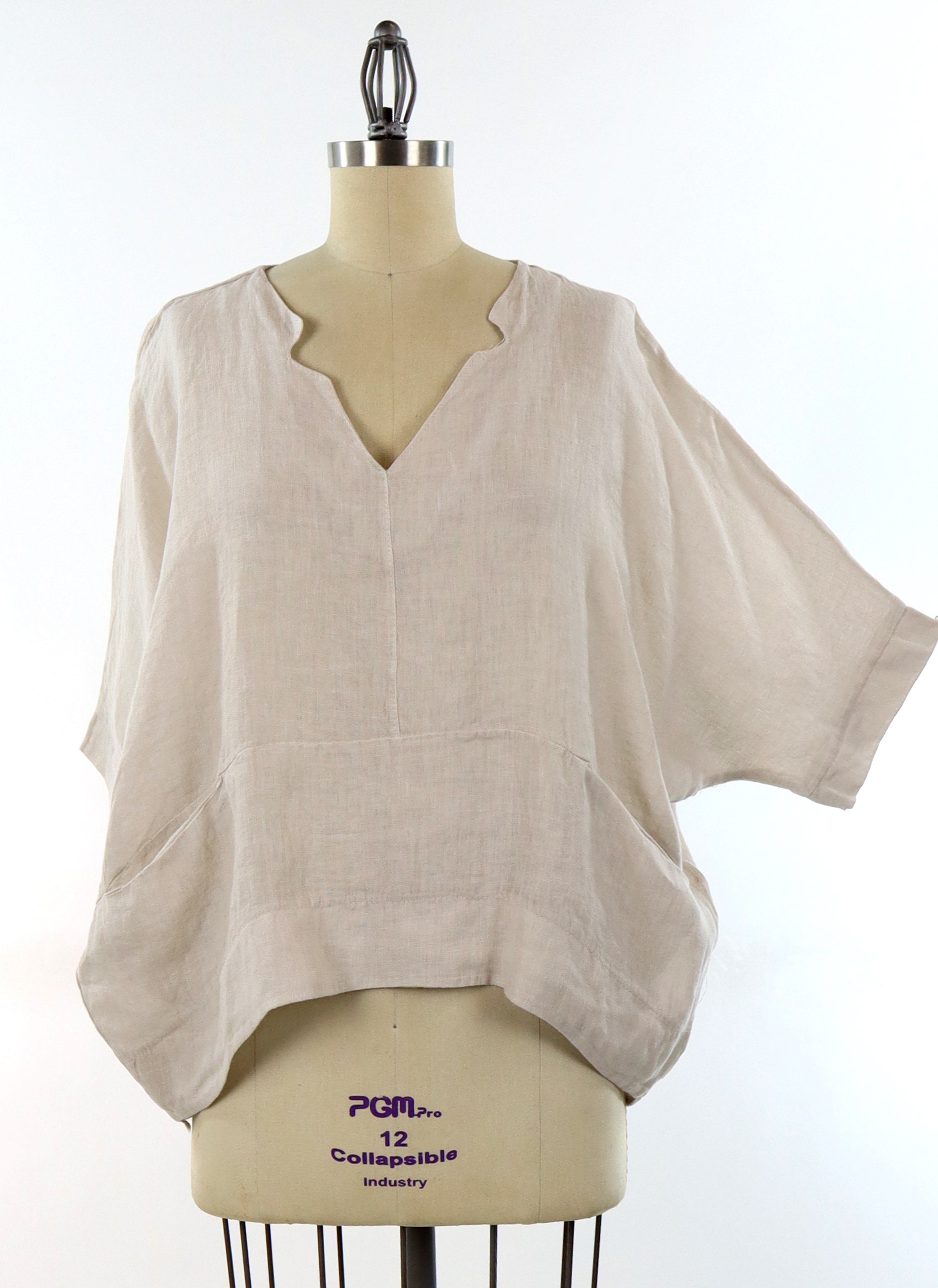 Pure Linen Tunic, Designer Linen Tunic, Washed Linen Tunic, One Size ...
