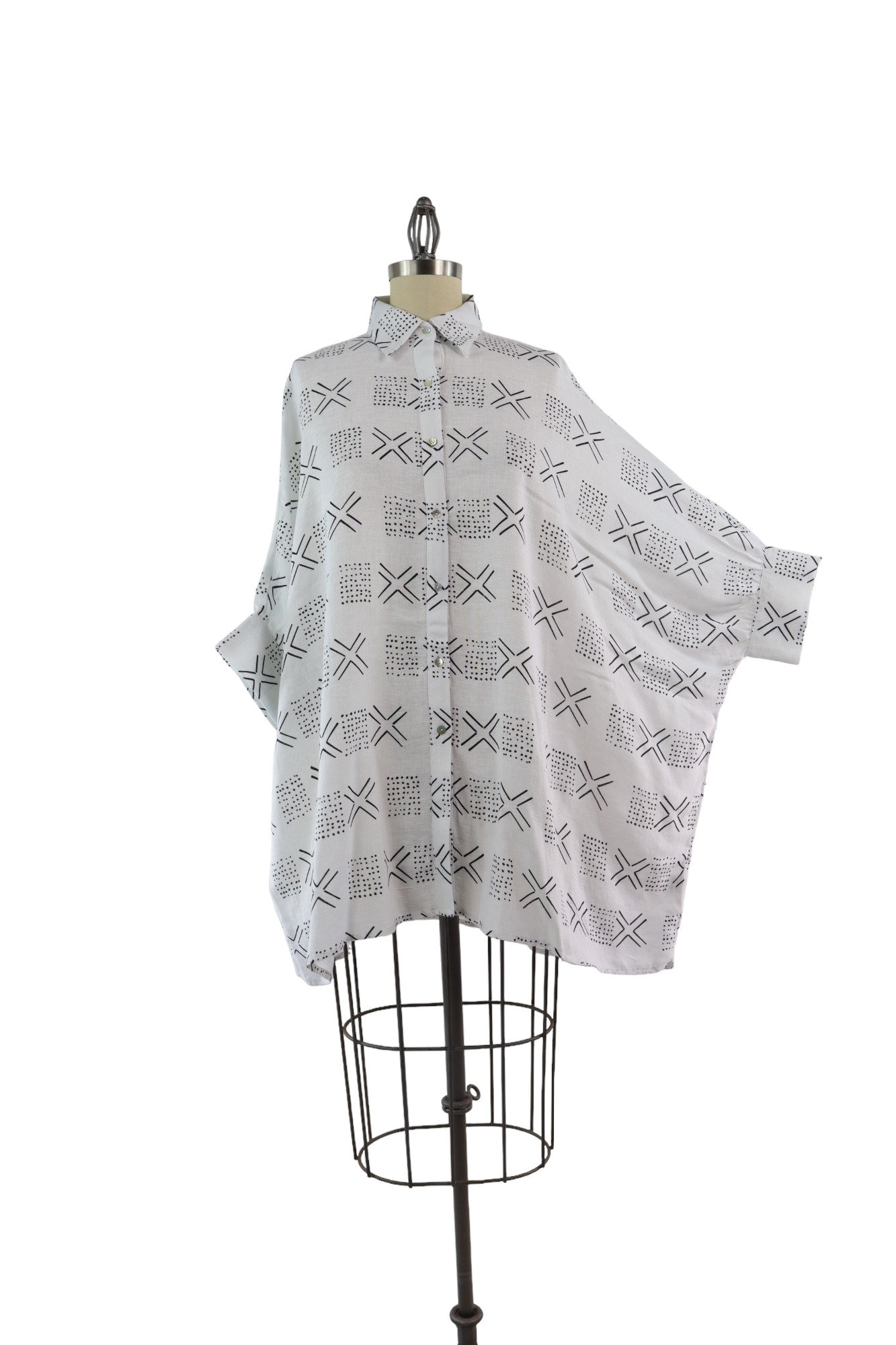 Artsy Oversized Linen Shirt, Plus Size Linen Shirt, Linen Women Blouse ...