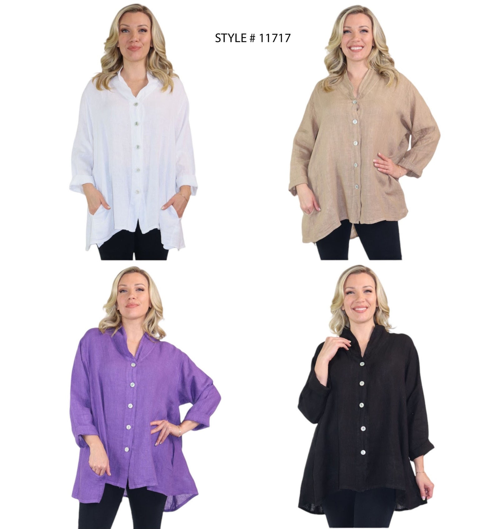 Washed Premium Linen One Size Tunic, Women Linen Tunic, Linen Summer ...