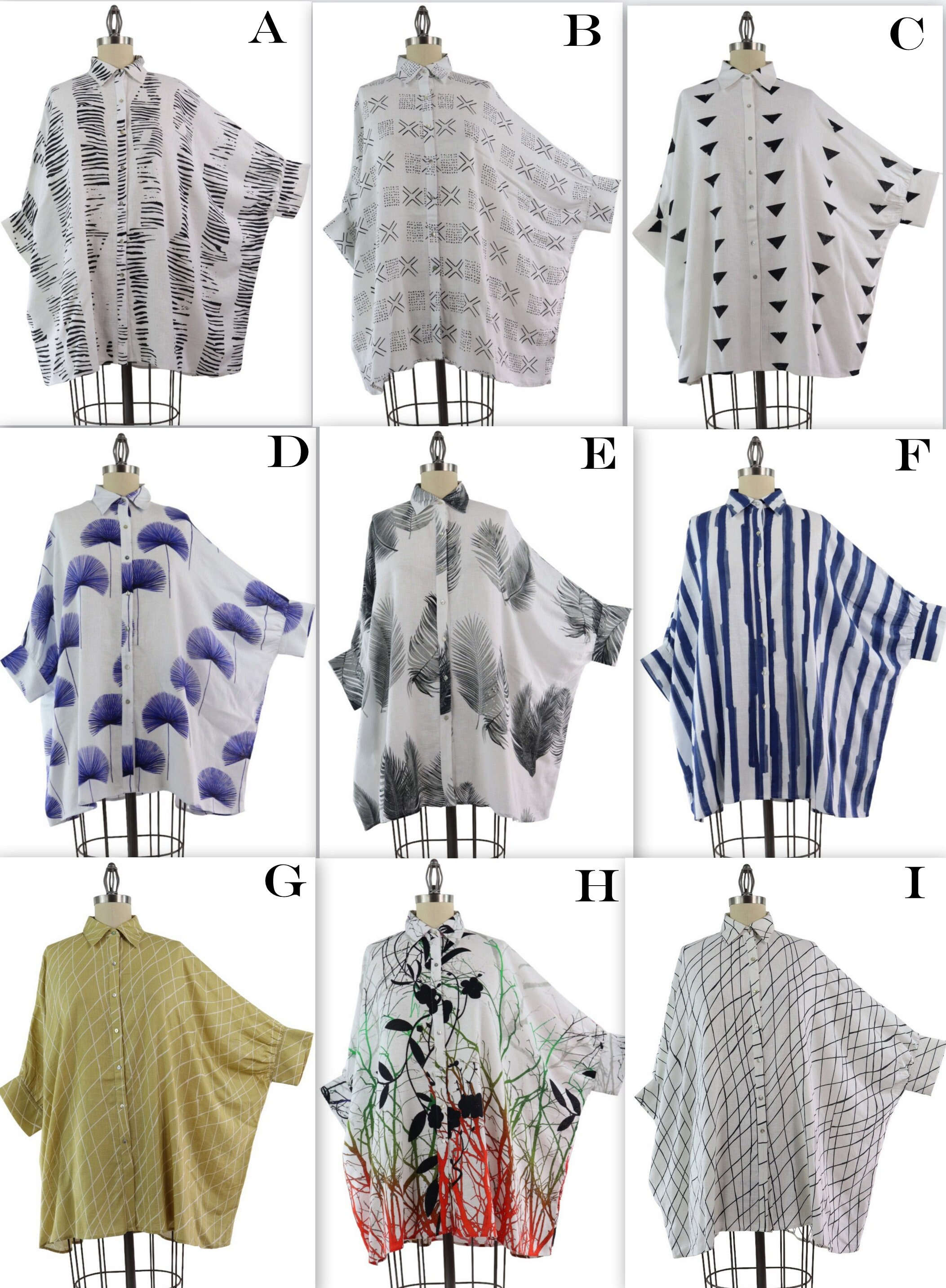 Artsy Oversized Linen Shirt, Plus Size Linen Shirt, Linen Women Blouse ...