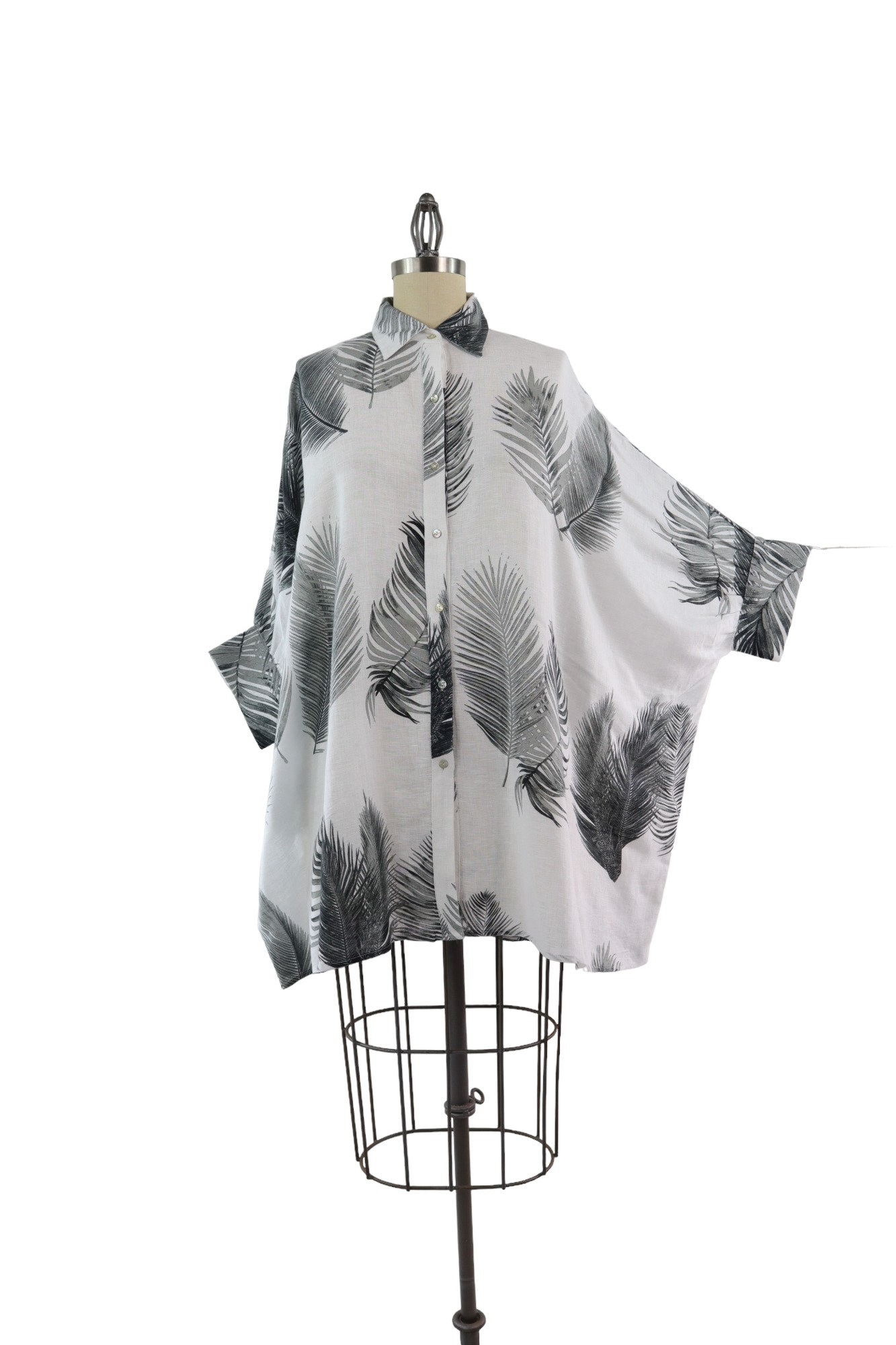 Artsy Oversized Linen Shirt, Plus Size Linen Shirt, Linen Women Blouse ...