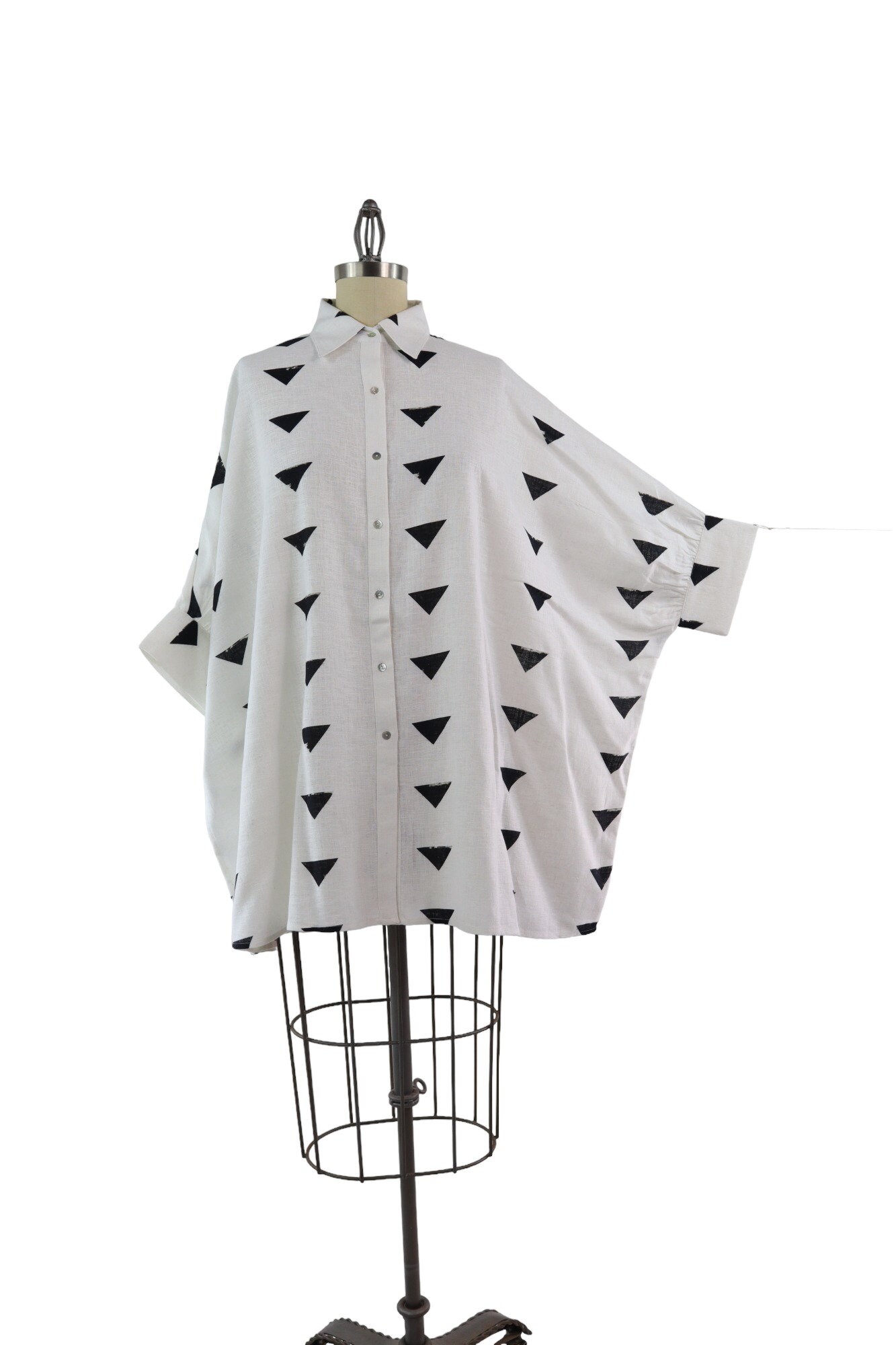 Artsy Oversized Linen Shirt, Plus Size Linen Shirt, Linen Women Blouse ...