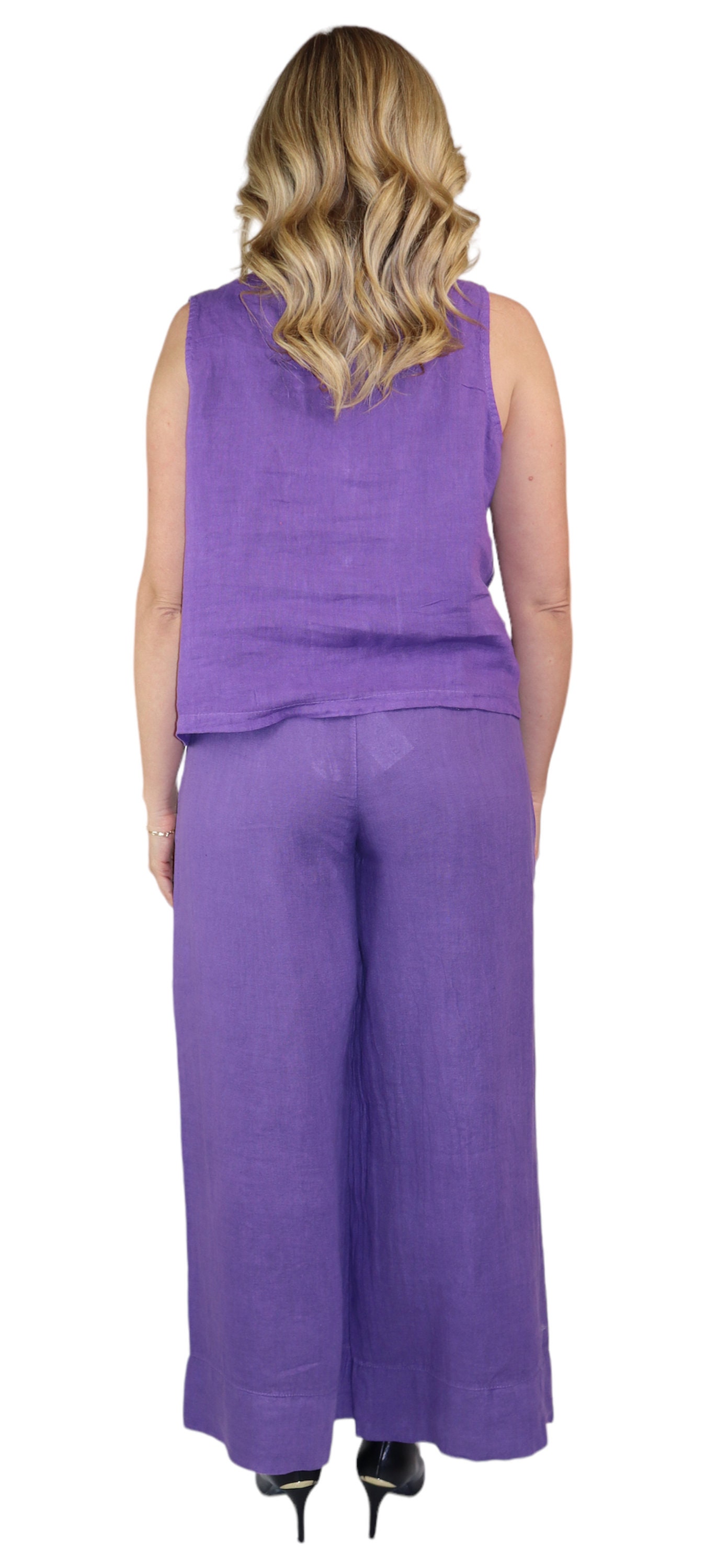 Washed Linen 2 PC Pant Set, Linen Wide Leg Pant Set, Linen Women Pants ...