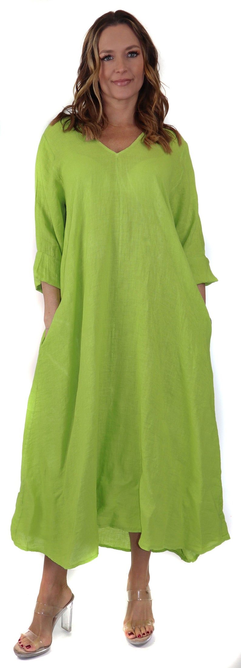 Swing Linen Maxi Dress, Plus Size Loose Fitting - Etsy