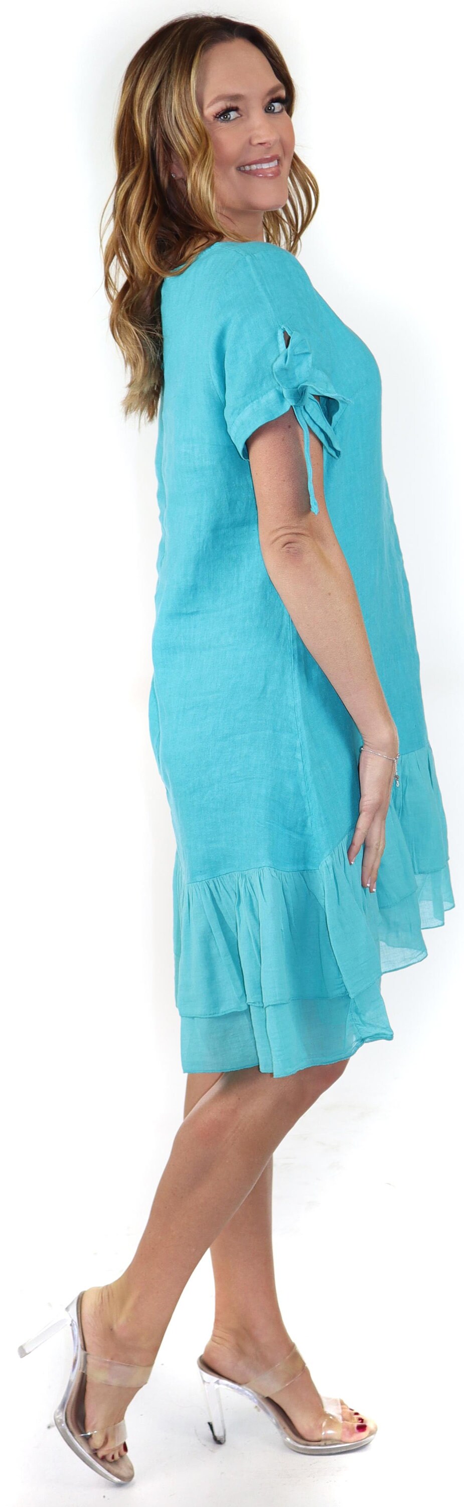 Adorable Linen Dress, Party Linen Dress, Linen Midi Dress, Summer Linen ...