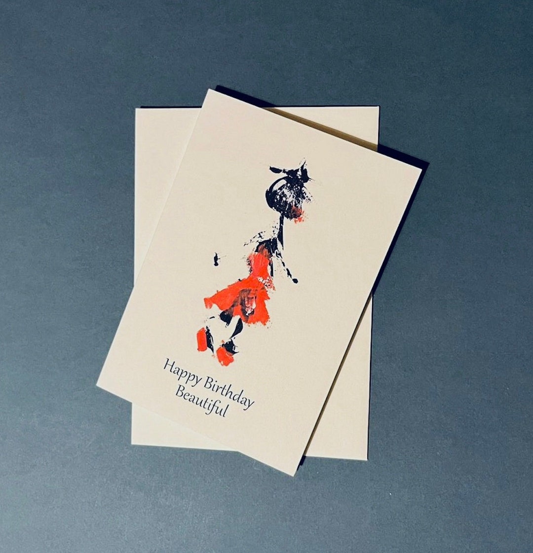 Happy Birthday Beautiful Card,beautiful Woman Birthday Card,girl in a ...