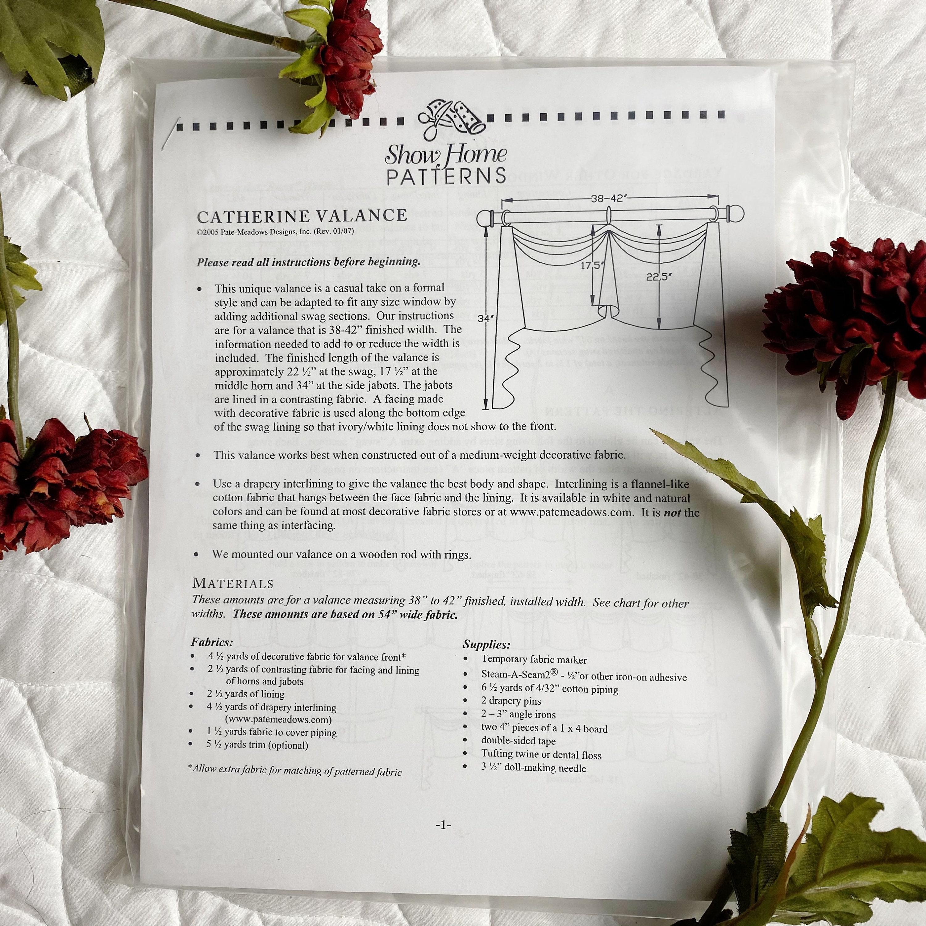 Show Home Patterns Catherine Valance - Etsy