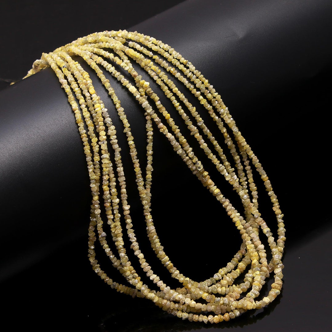 Yellow Diamond Raw Uncut Beads Natural Diamond Raw Beads 2.5-3.5 MM ...