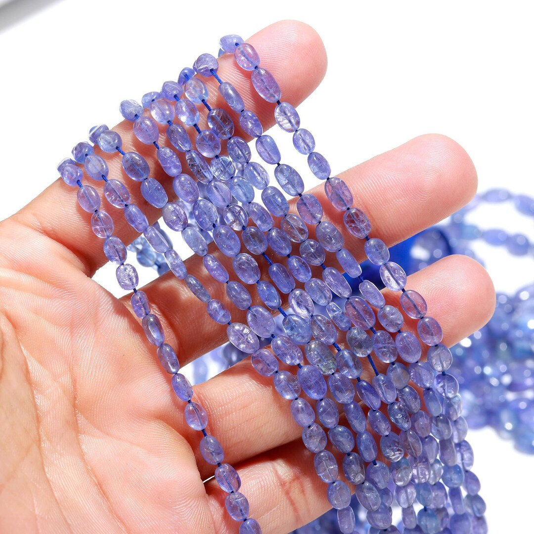 Tanzanite Smooth Oval Shape Beads Natural Tanzanite Plain 5 MM Precious ...