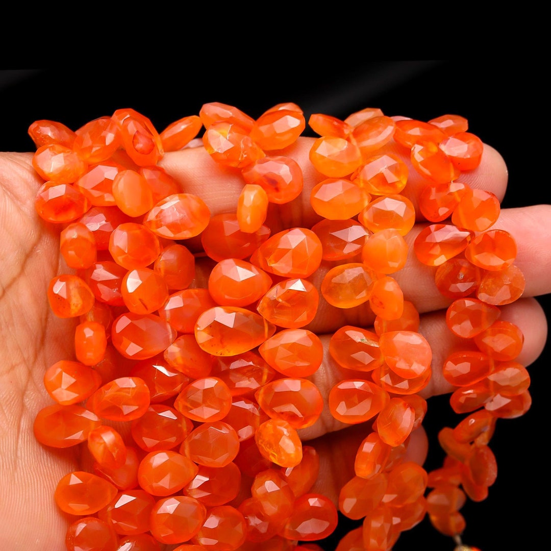Carnelian Faceted Pear Shape Beads Natural Carnelian/caroline Pear 7x9 ...