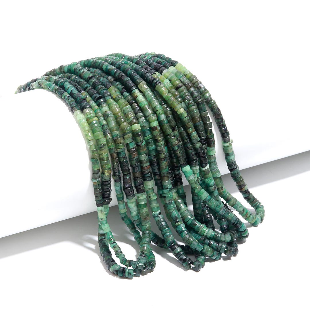 Shaded Emerald Heishi Washer Beads Excellent Quality Natural Shaded ...