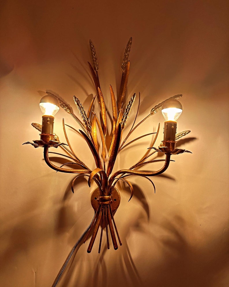 Vintage Wheat Wall Lamp - Etsy