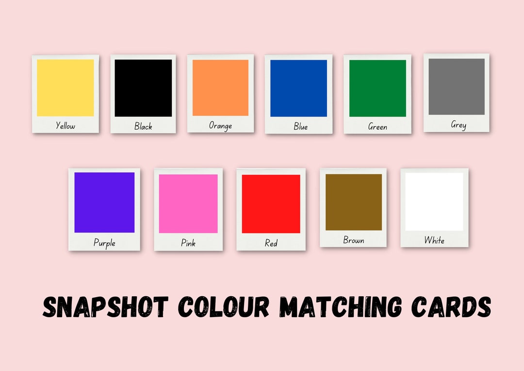 Snapshot Colour Matching Cards Printable Montessori Educational Colour ...