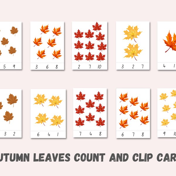 Count and Clip Cards - Etsy