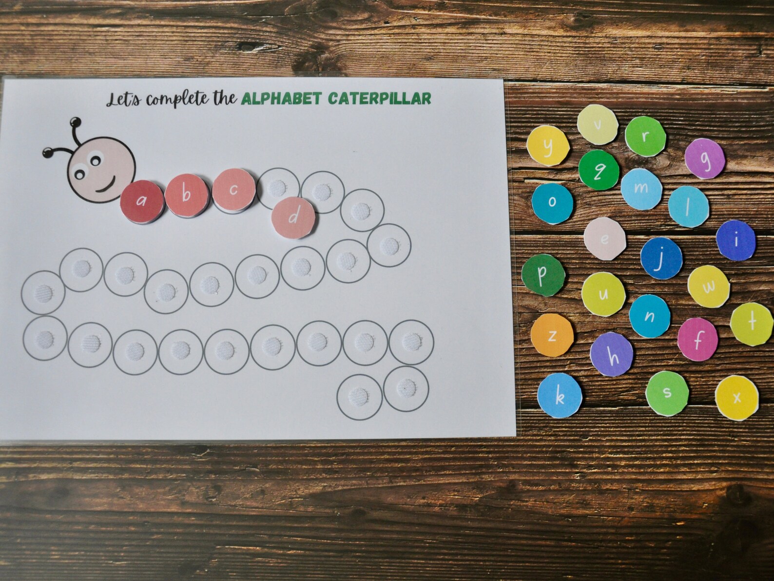 Alphabet Caterpillar Printable Educational Game for Preschool Toddlers ...