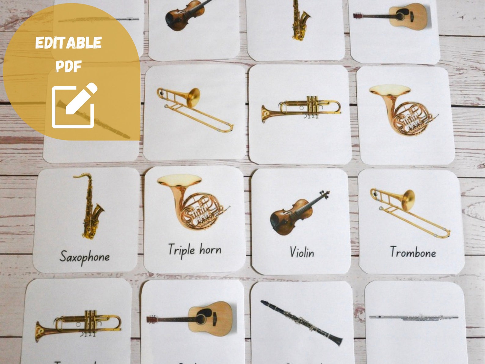 Musical Instruments Safari Ltd Compatible Language Cards | Etsy