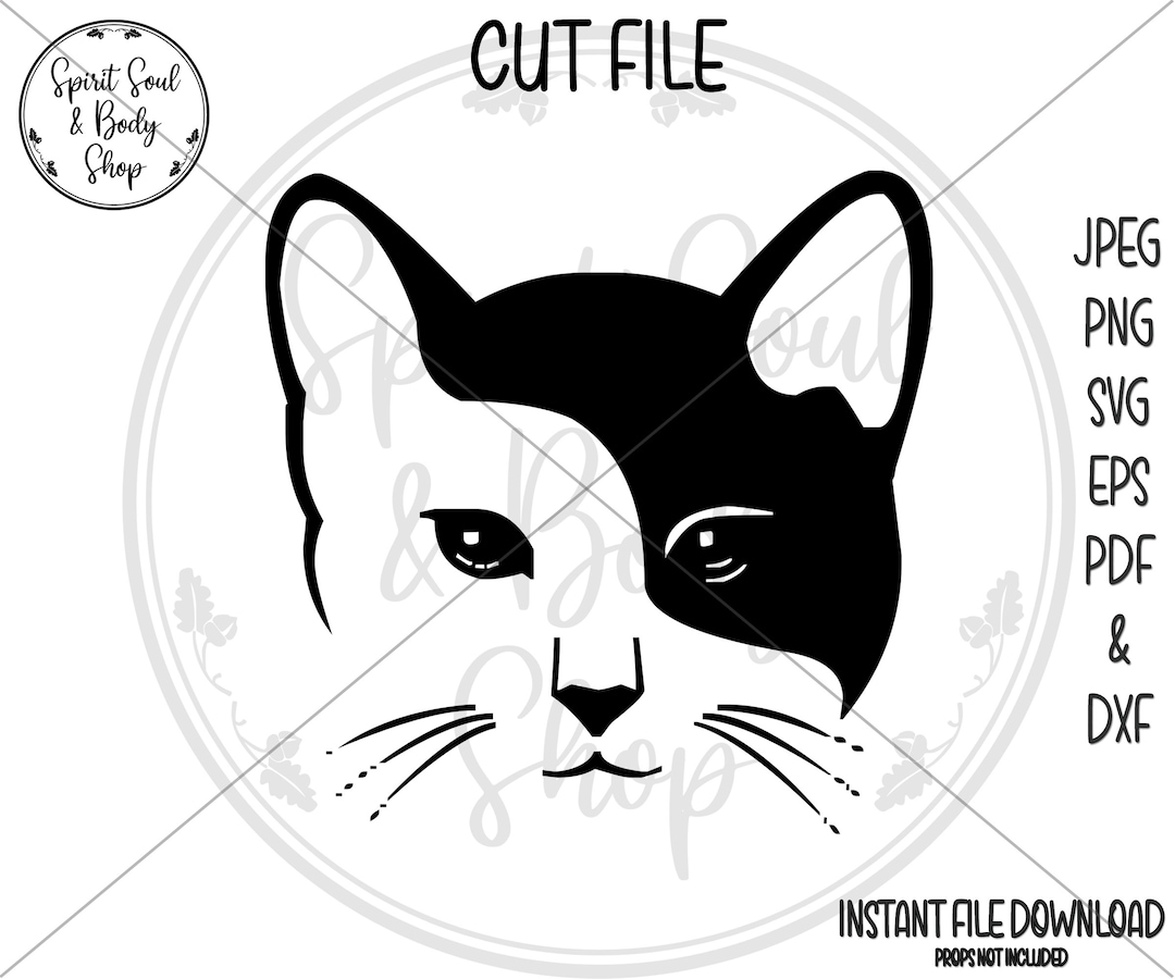 Two Face Cat Cut File SVG, PNG, Jpeg, Pdf, Dxf, Cut File, Cricut ...