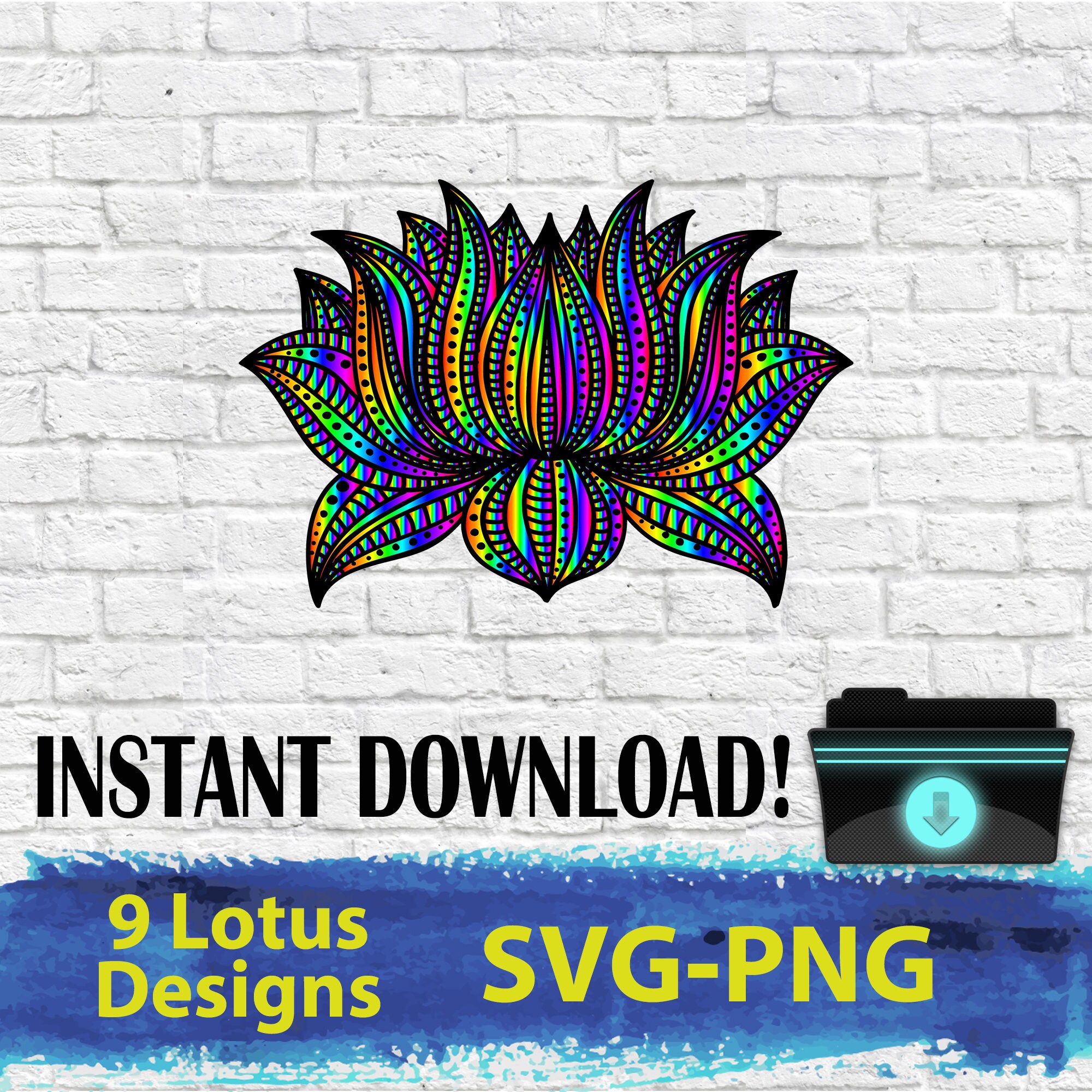 Lotus Svg, Lotus Png, 9 Lotus Flowers Svg Bundle, Lotus Flower Vector ...