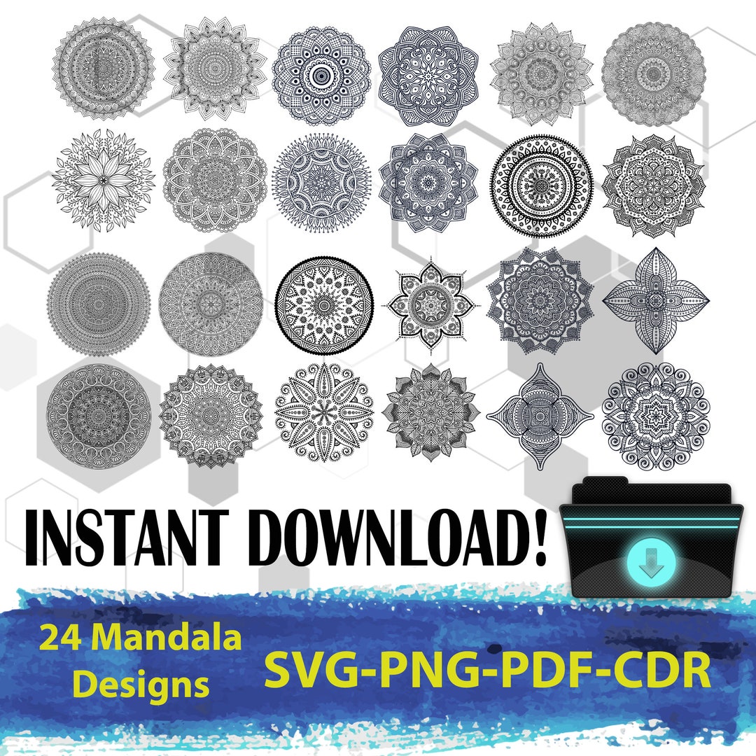 Mandala Svg, Mandalas Svg, Mandala Monogram Svg, Mandala Png, 24 ...