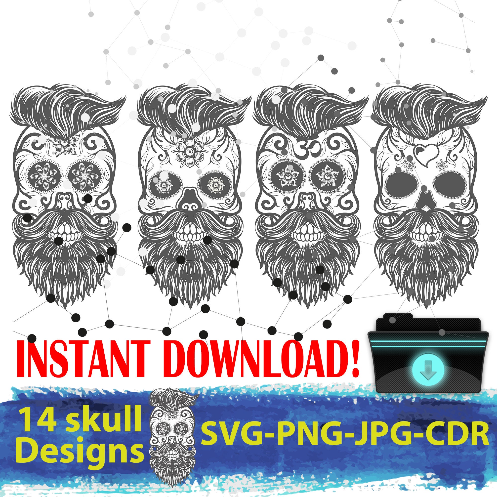 Skulls Svg Skulls Png Tattoo Skulls Sugar Skull Skull - Etsy
