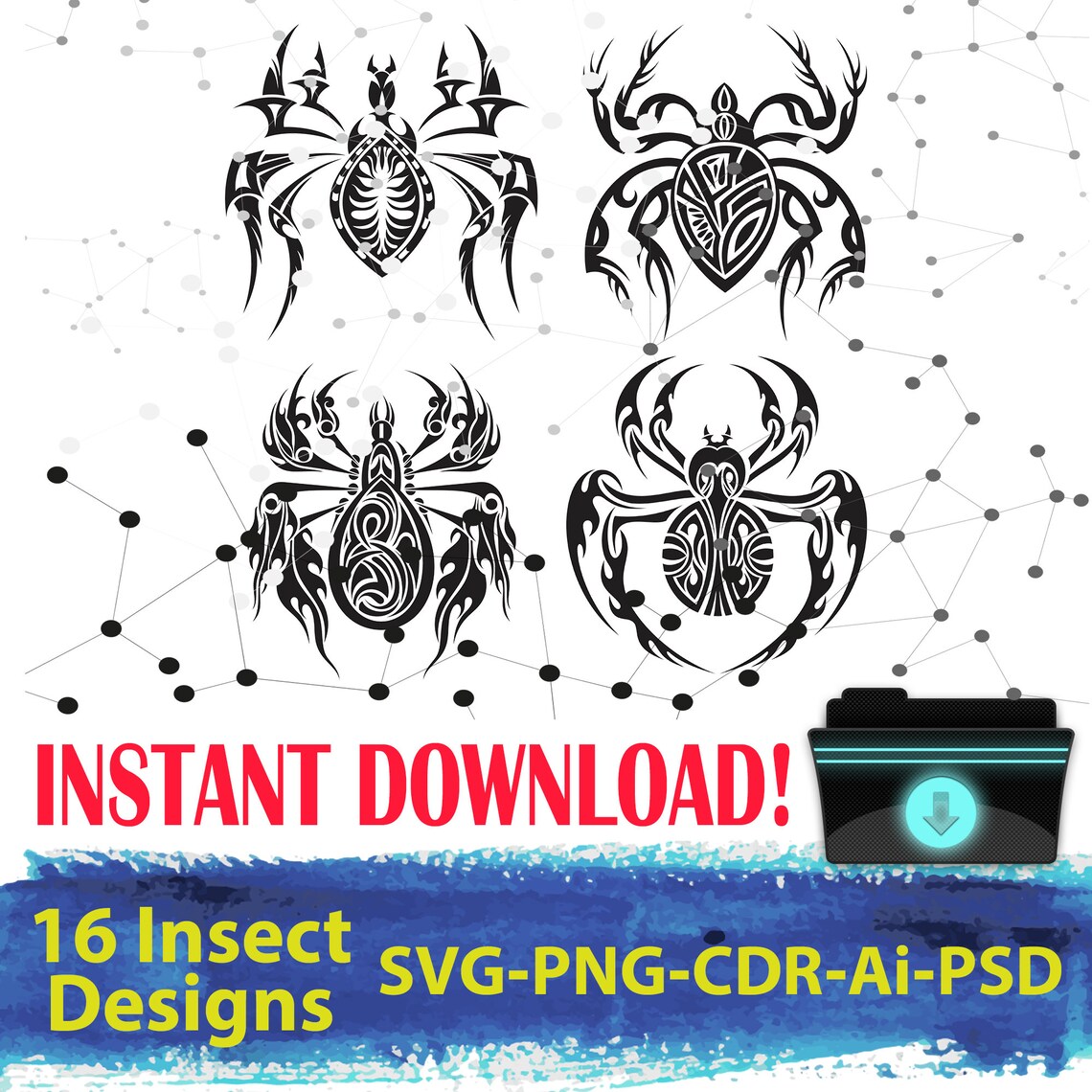 Insects Svg, Insects Png, Insects Silhouettes, Insects Zentangle Svg ...