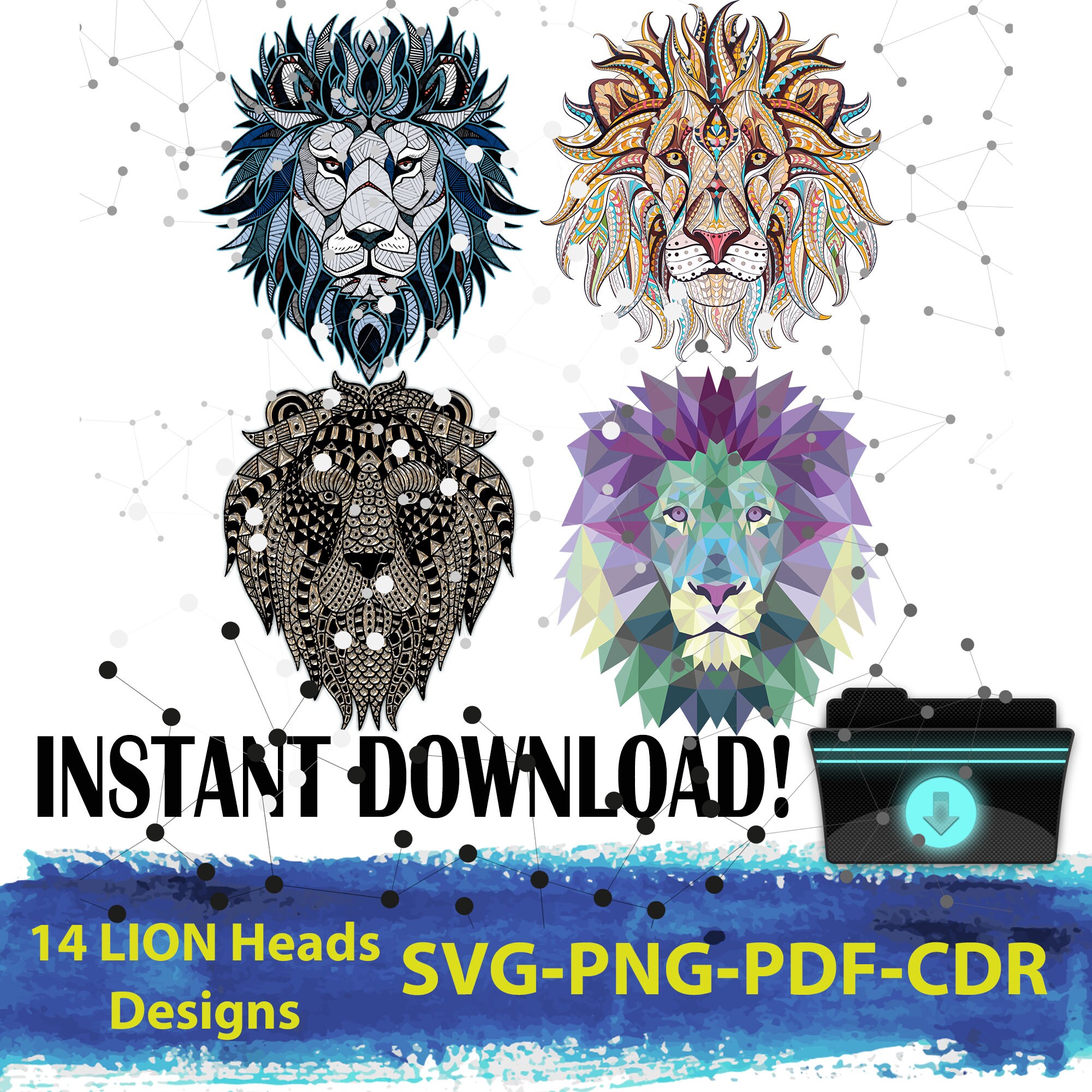 Lioh Head Svg, Lion Head Png, Lion Svg, Lion Silhouette Svg, Lion ...